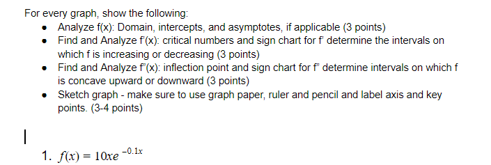 Solved For every graph, show the following: • Analyze f(x): | Chegg.com