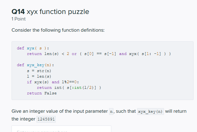 Solved Q14 xyx function puzzle 1 Point Consider the | Chegg.com