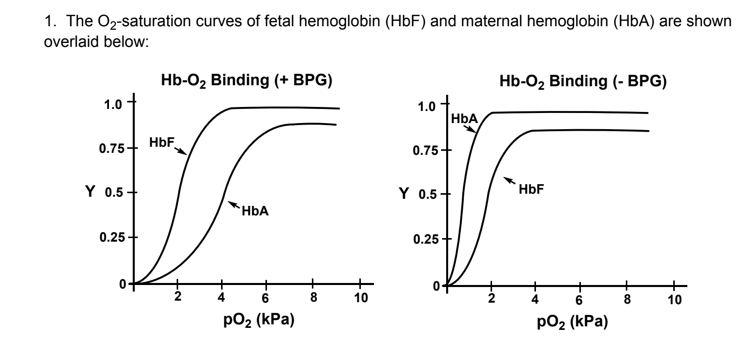 (a) The O2-saturation curves on the left are shown | Chegg.com