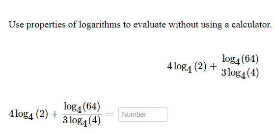 Solved Use properties of logarithms to evaluate without | Chegg.com