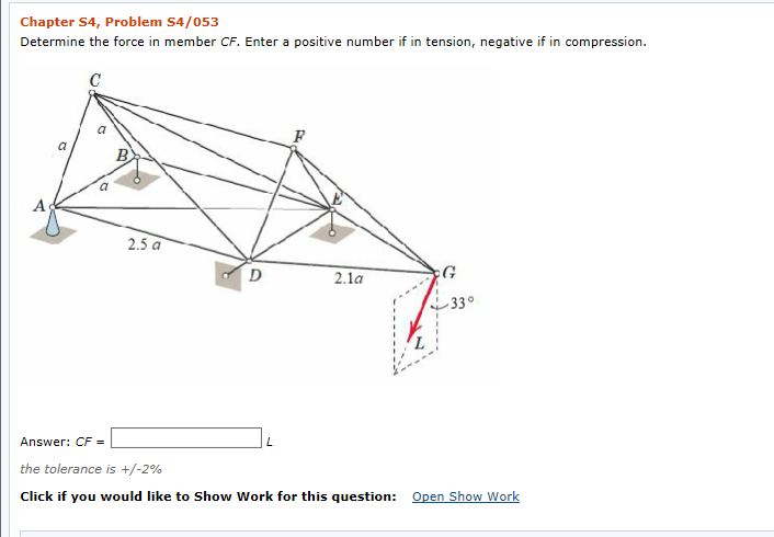 Solved Chapter S4, Problem S4/053 Determine the force in | Chegg.com