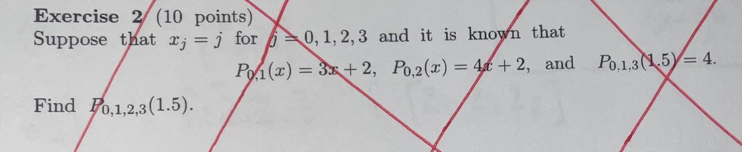 Solved Exercise 2 (10 points) Suppose that xj=j for | Chegg.com