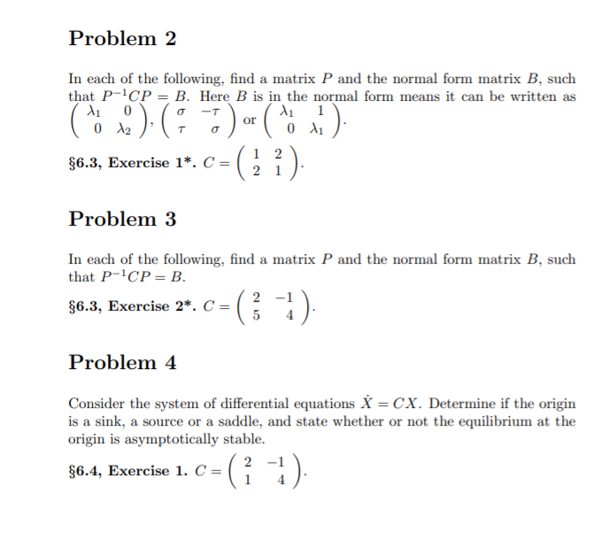 Solved Problem 2 In each of the following, find a matrix P | Chegg.com