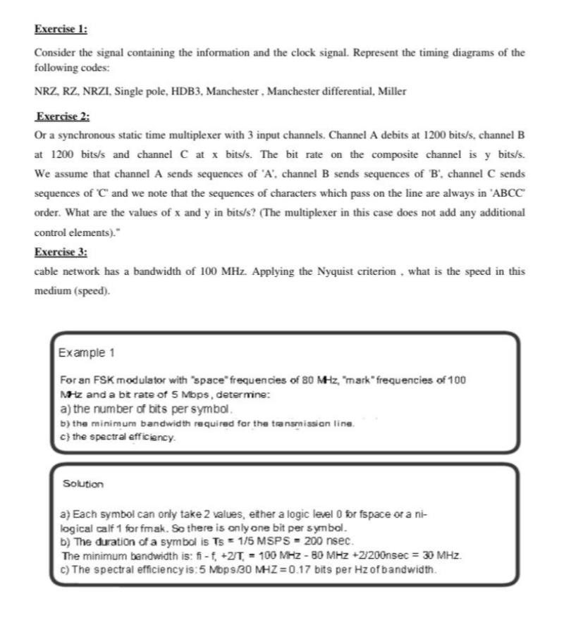 Solved Exercise 2:Or a synchronous static time multiplexer | Chegg.com