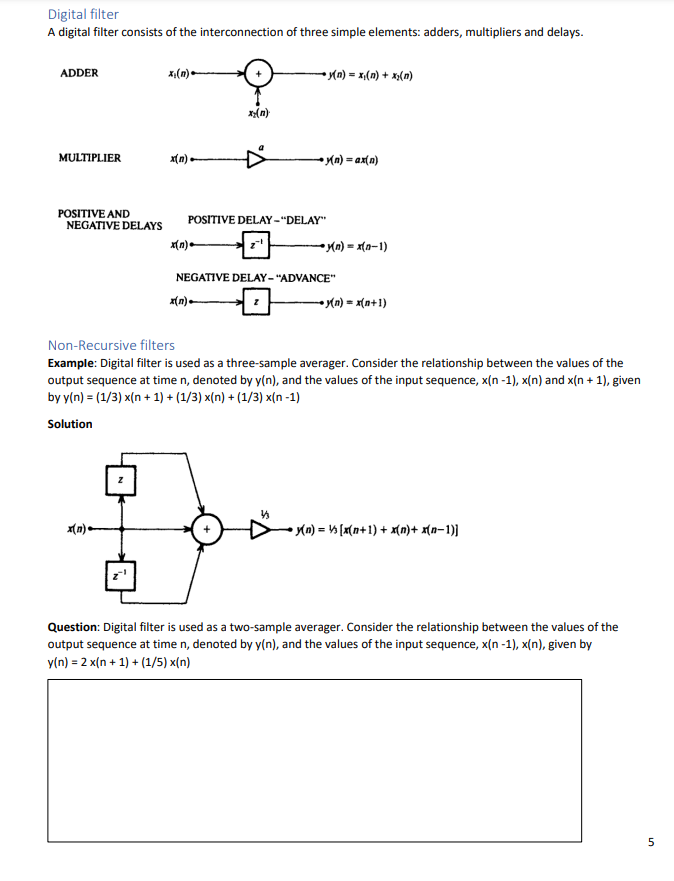Solved Design A First Order Recursive Filter Consider The 