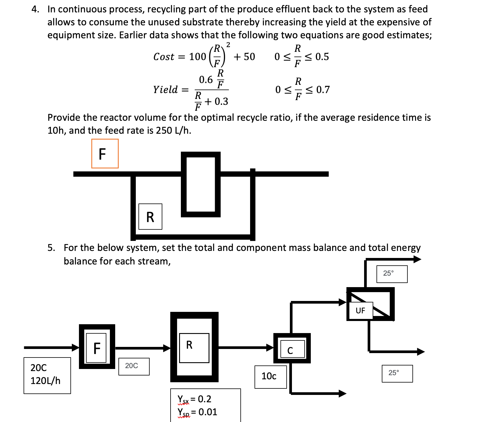 Solved 1.In continuous process, recycling part of the | Chegg.com
