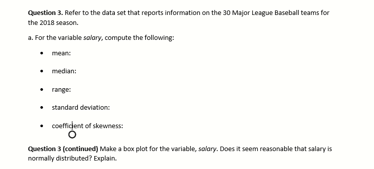 Question 3. Refer to the data set that reports | Chegg.com