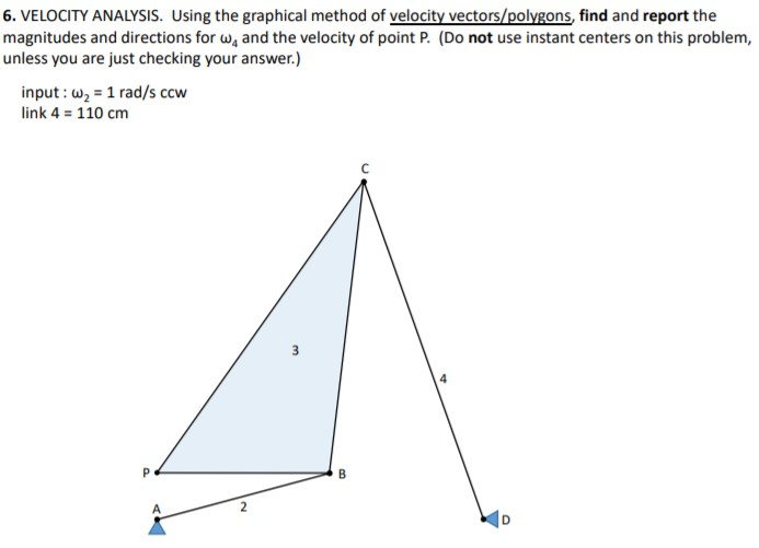 Solved 6. VELOCITY ANALYSIS. Using the graphical method of | Chegg.com