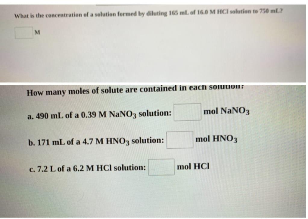 Solved What is the concentration of a solution formed by | Chegg.com