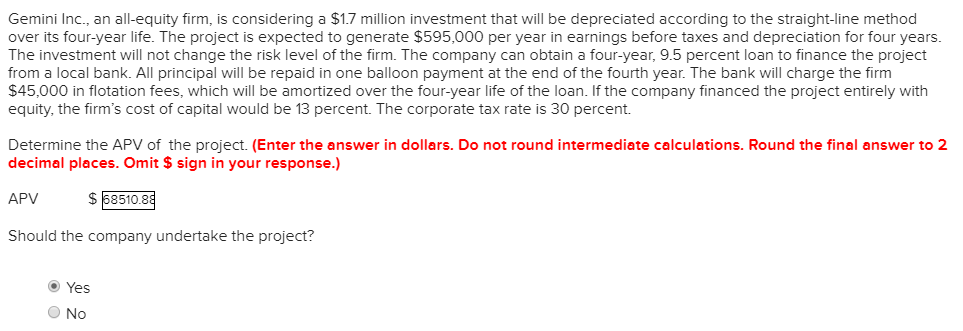 Solved Gemini Inc., an all-equity firm, is considering a | Chegg.com