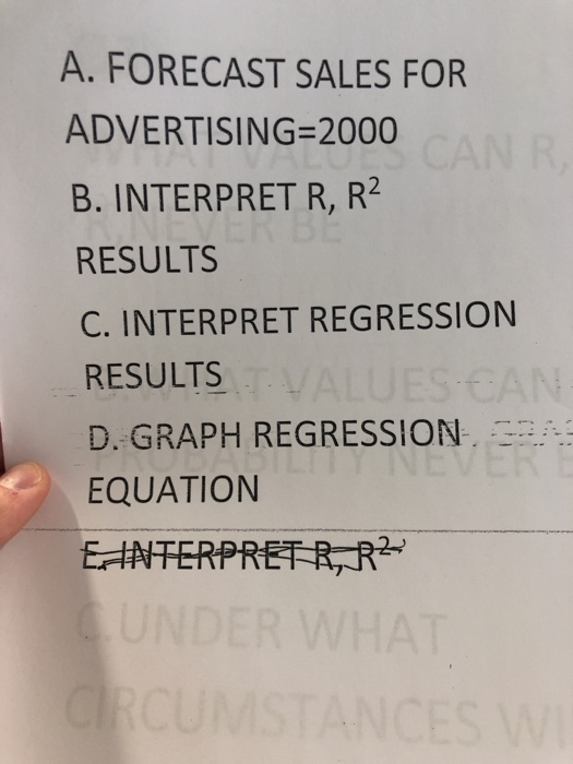 Solved Q2 THE RESULTS OF A REGRESSION AND CORRELATION | Chegg.com