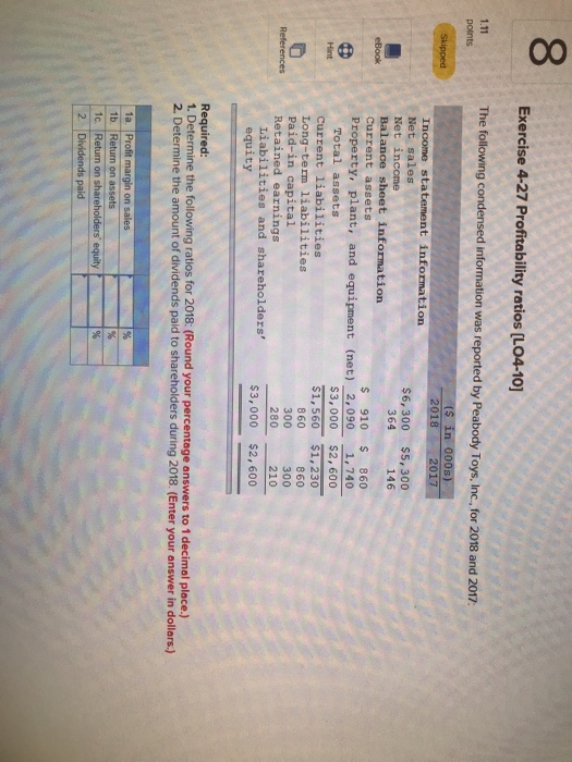 Solved Exercise 4-26 Evaluating efficiency of asset | Chegg.com