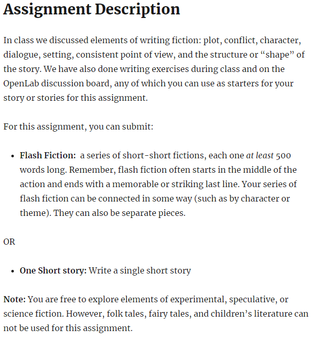 Assignment Description In class we discussed elements | Chegg.com