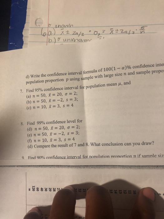 Solved d) Write the confidence interval formula of 100 | Chegg.com