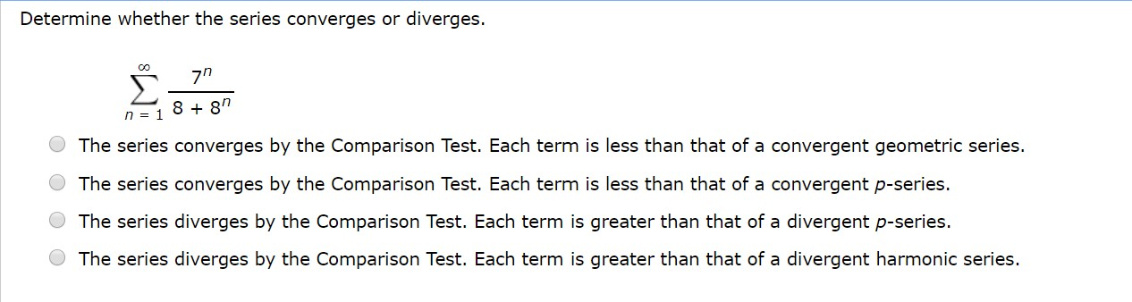 Solved Determine whether the series converges or diverges. Ś | Chegg.com