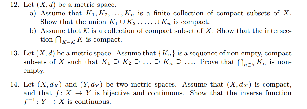 Solved 12. Let (X,d) be a metric space. a) Assume that | Chegg.com