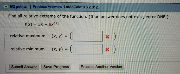 Solved O 0/2 points | Previous Answers LarApCalc10 3.2.012. | Chegg.com Solved O 0/2 points | Previous Answers LarApCalc10 3.2.012. | Chegg.com