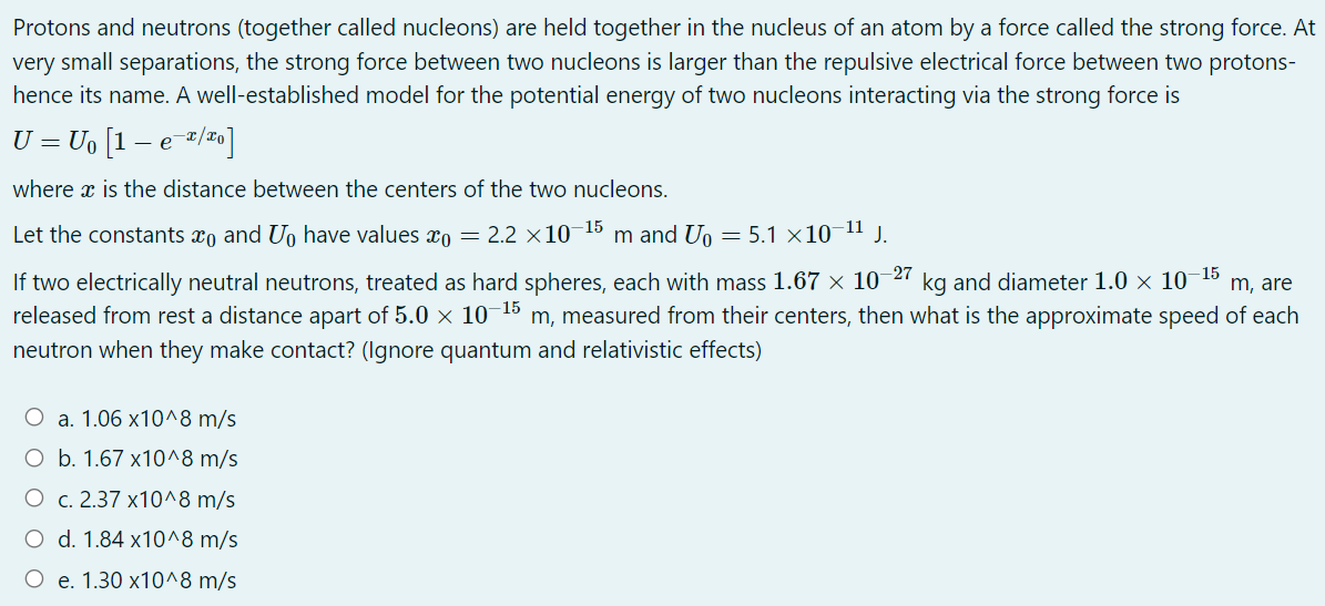Solved Protons and neutrons (together called nucleons) are | Chegg.com