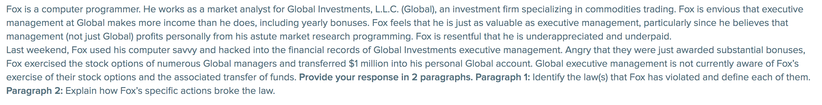Solved Fox is a computer programmer. He works as a market | Chegg.com