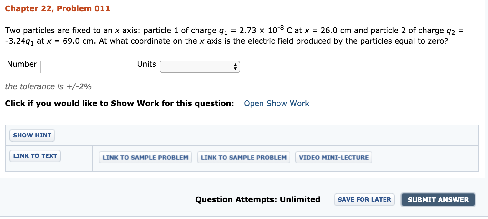Solved Two particles are fixed to an x axis: particle 1 of | Chegg.com