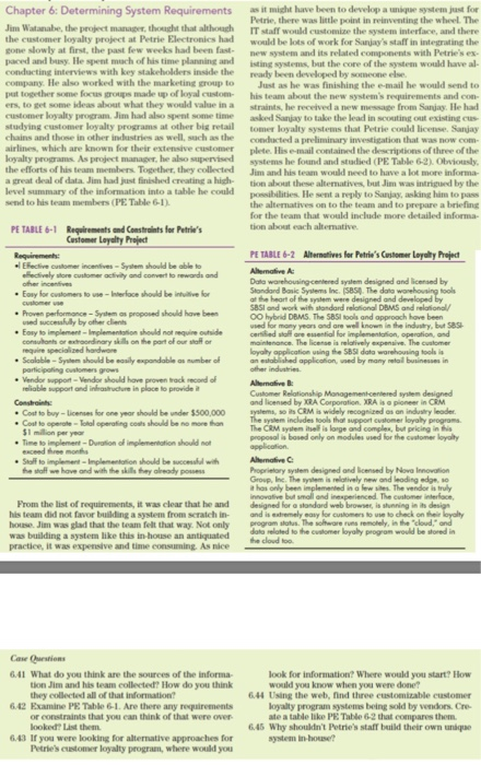 Chapter 6: Determining System Requirements im | Chegg.com