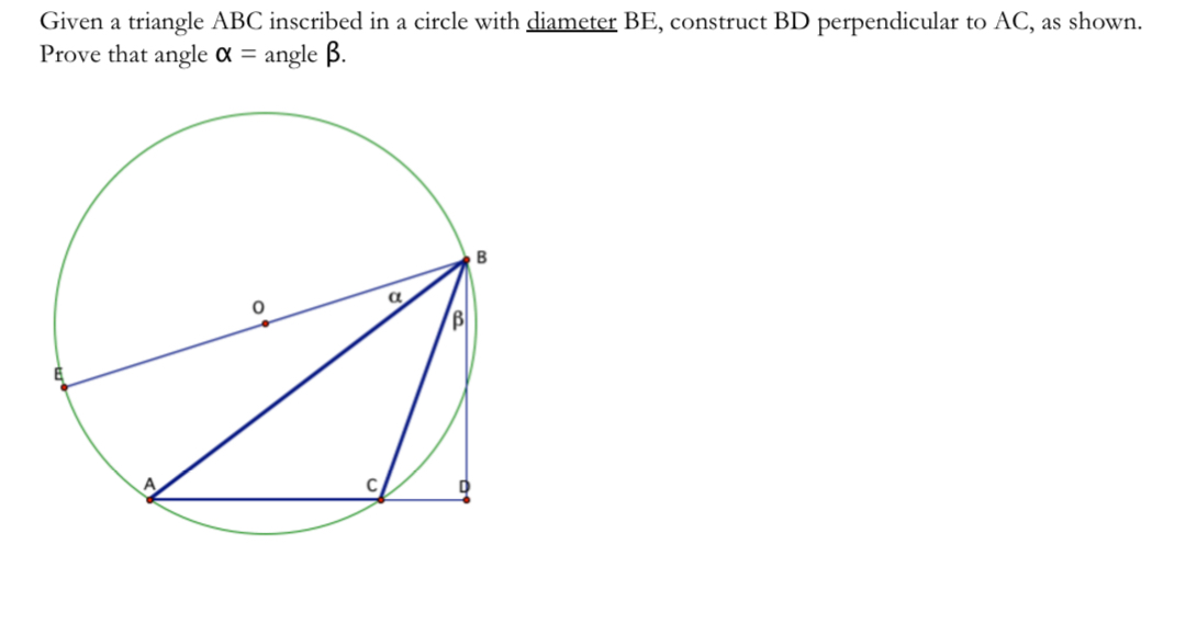 Solved Given a triangle ABC inscribed in a circle with | Chegg.com