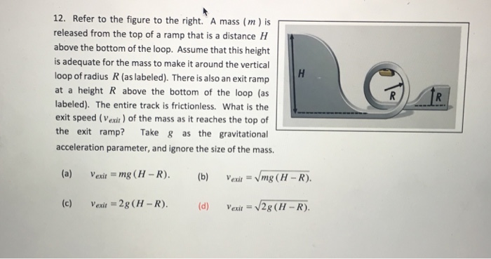 Solved 12, Refer to the figure to the right. A mass (m ) is | Chegg.com