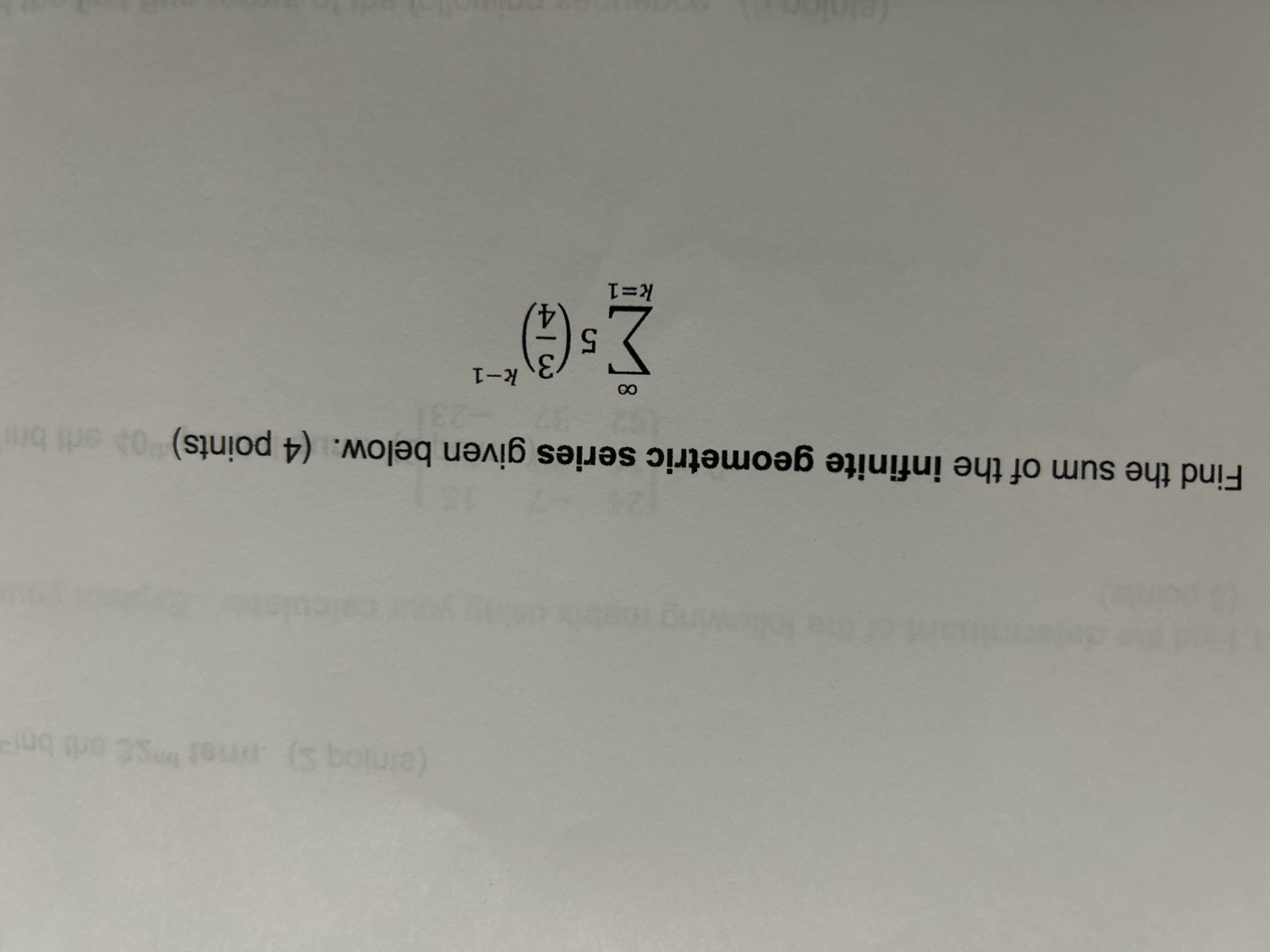 Solved Find The Sum Of The Infinite Geometric Series Given