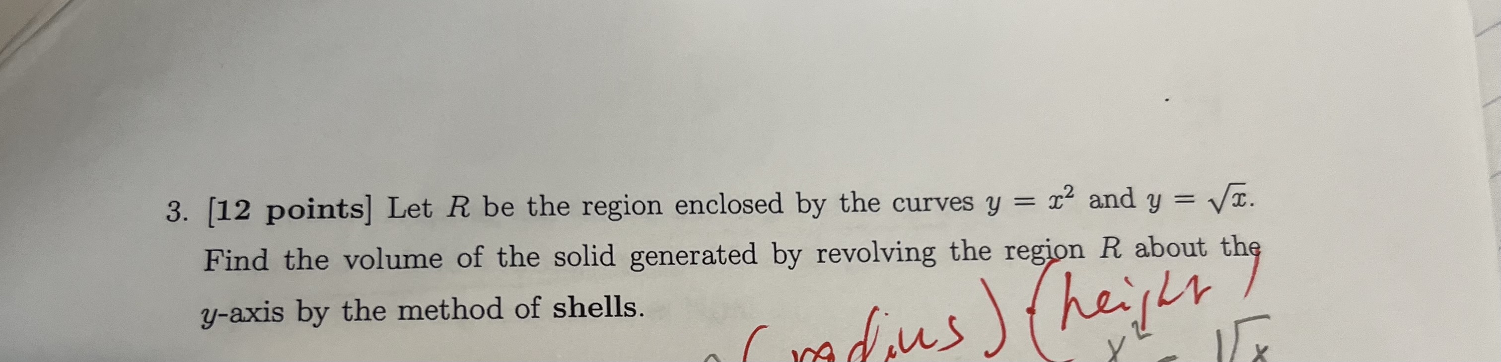 Solved 3. [12 points] Let R be the region enclosed by the | Chegg.com