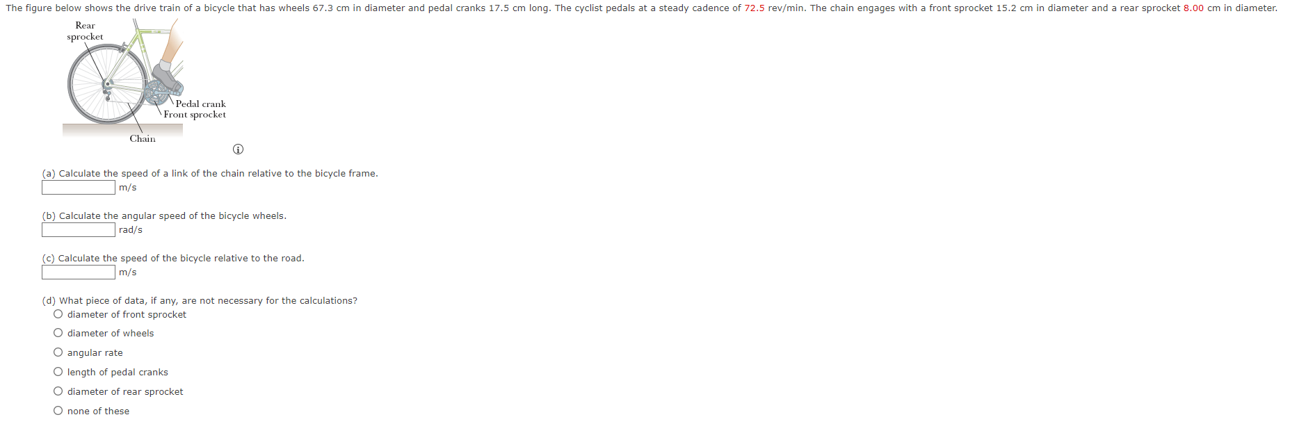 Solved (a) Calculate the speed of a link of the chain | Chegg.com
