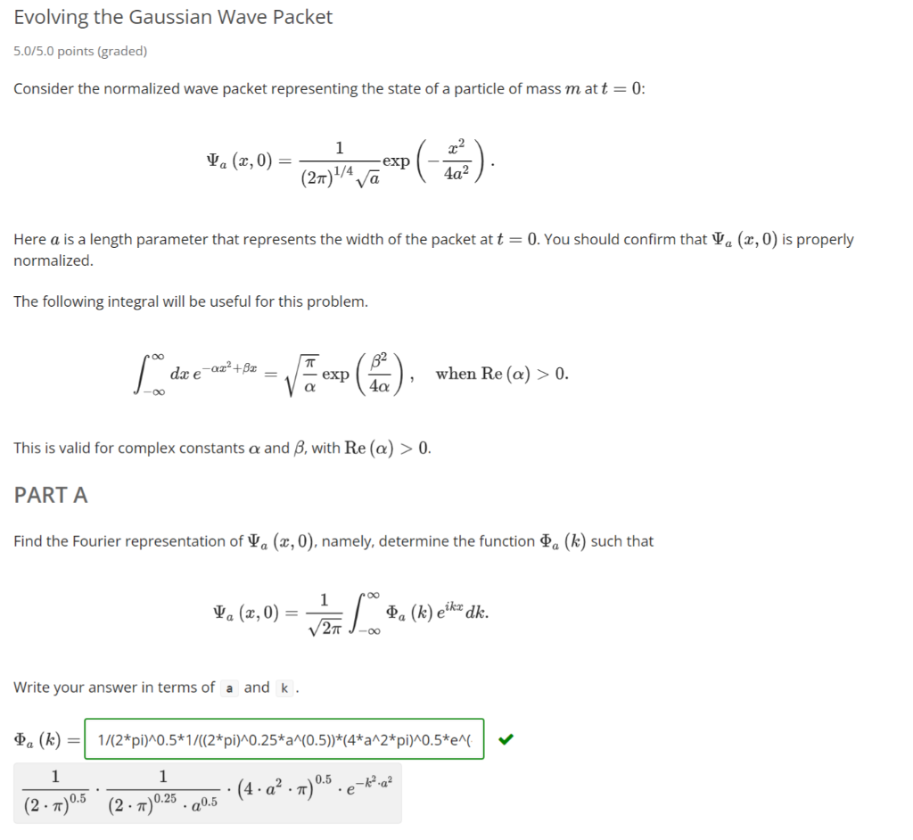 Evolving The Gaussian Wave Packet 5 0 5 0 Points
