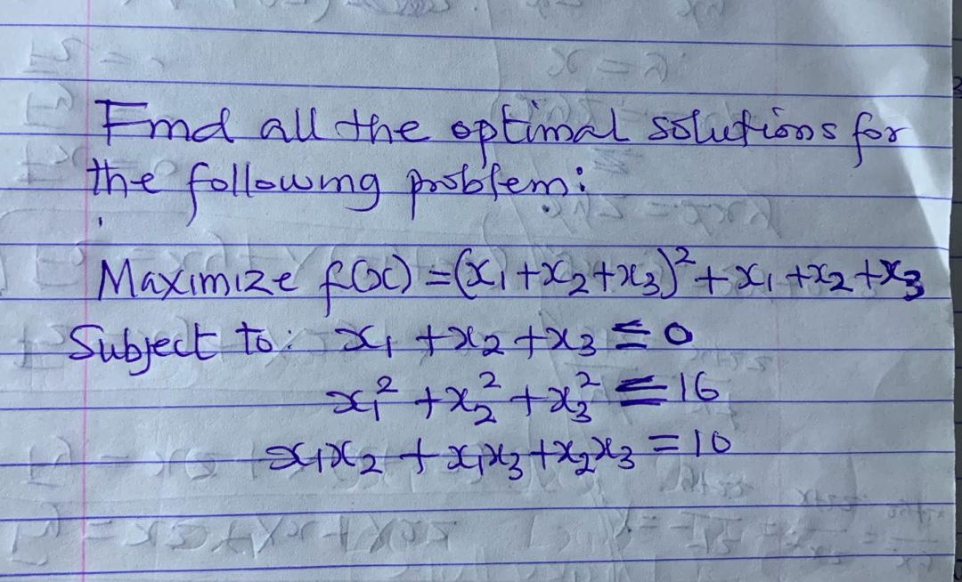 Solved Find all the optimal solutions forthe following | Chegg.com