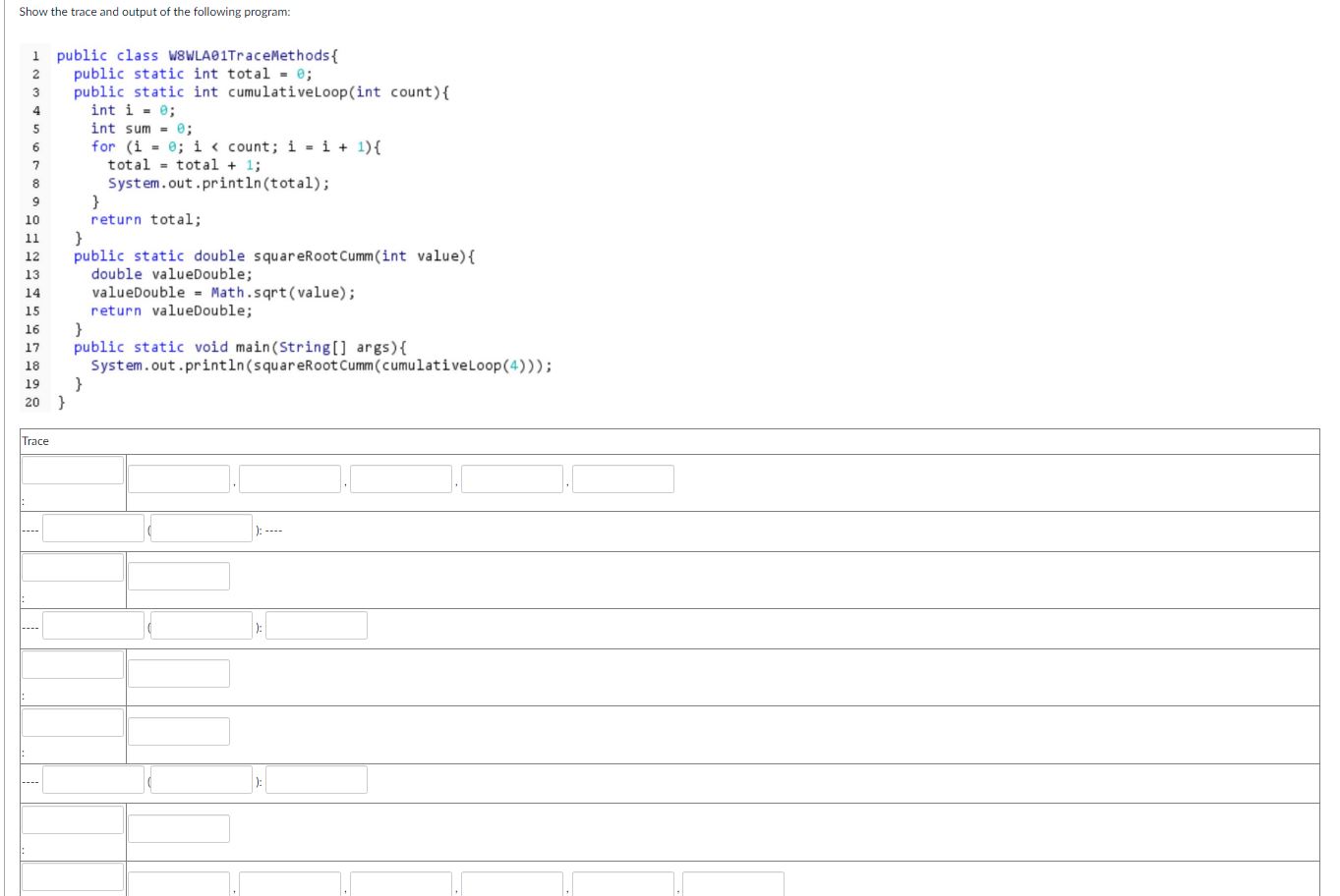 Solved I need the awnsers to be filled in the empty boxes | Chegg.com