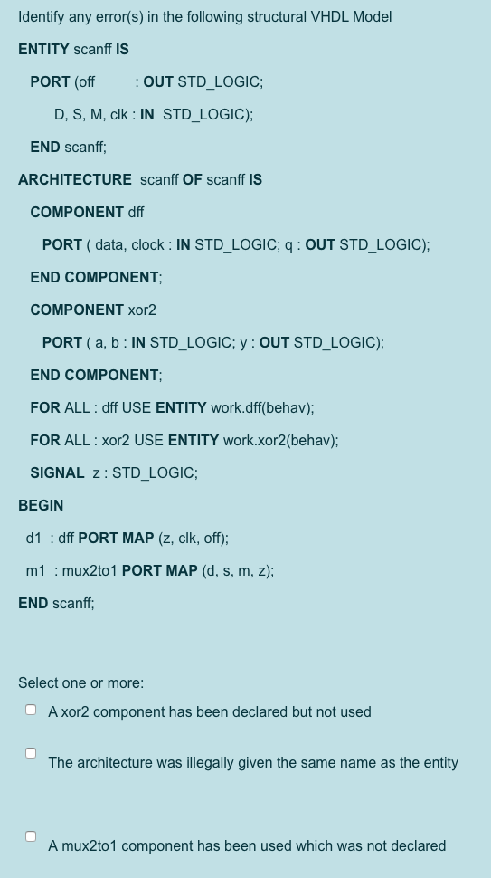 Solved Identify any error(s) in the following structural | Chegg.com