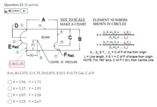 Solved Question 21 (5 points) Listen A NOT TO SCALE MAKE A | Chegg.com