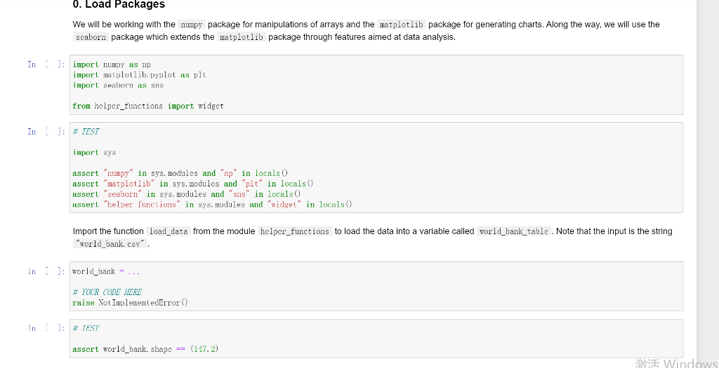 Solved 0. Load Packages We will be working with the numpy | Chegg.com