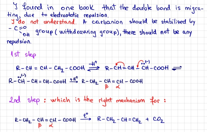 Solved Decarboxylation of unsaturated carboxylic acid => | Chegg.com