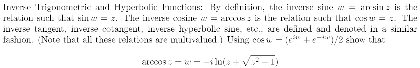 Solved Inverse Trigonometric and Hyperbolic Functions: By | Chegg.com