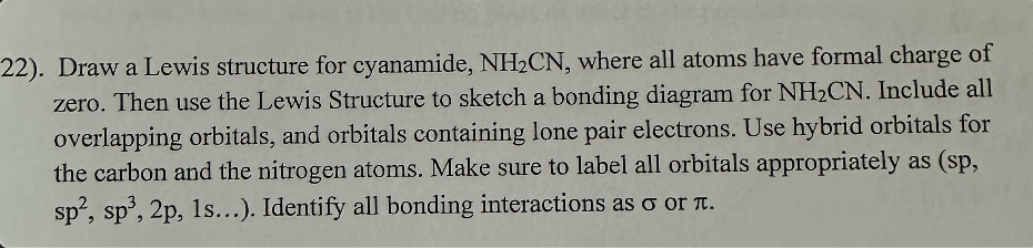 Solved . ﻿Draw a Lewis structure for cyanamide, NH2CN, | Chegg.com
