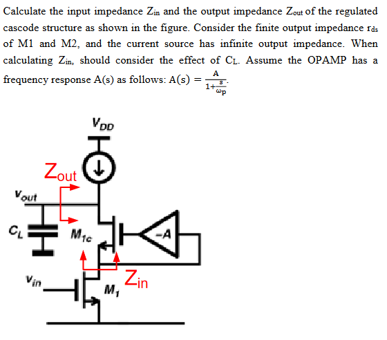 Solved Calculate the input impedance Zin ﻿and the output | Chegg.com