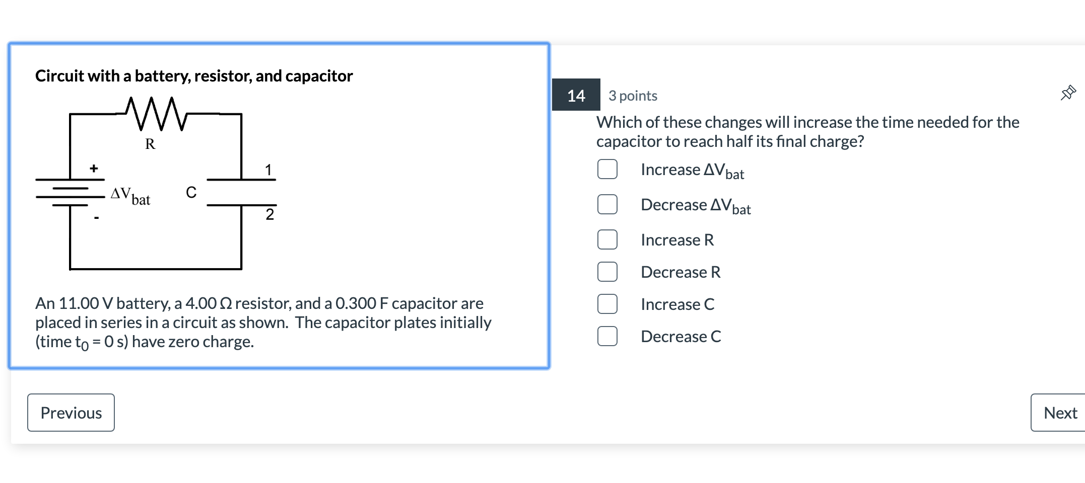 Solved Circuit with a battery, resistor, and capacitor R. 3 | Chegg.com