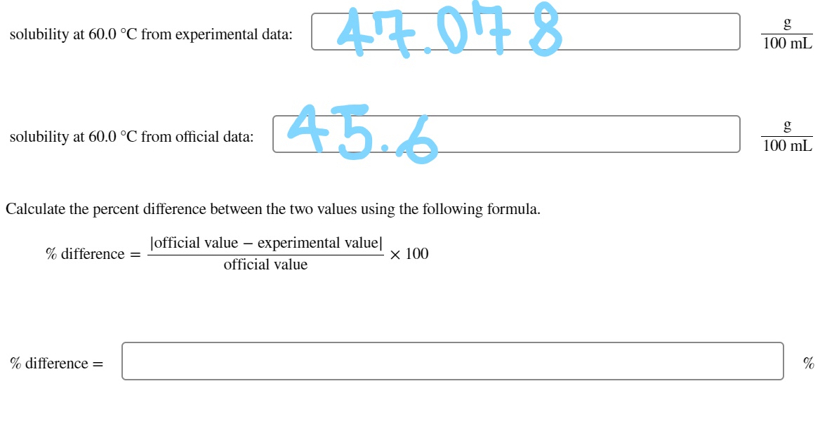 Solved Experiment 1: Determine the solubility of KCl in | Chegg.com