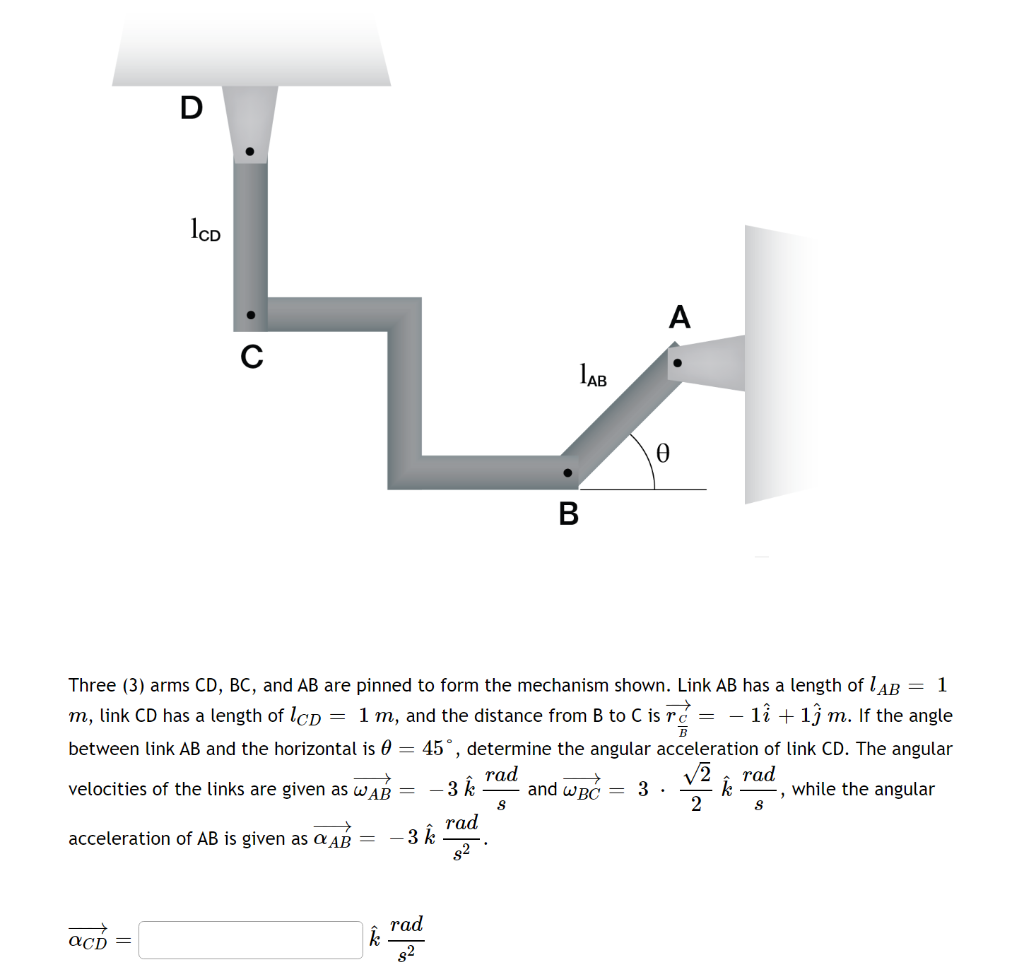 Solved D lcp L A С LAB Ꮎ B B Three (3) arms CD, BC, and AB | Chegg.com