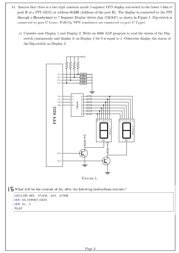 Solved 14. Assume that there is a two digit common anode 7 | Chegg.com