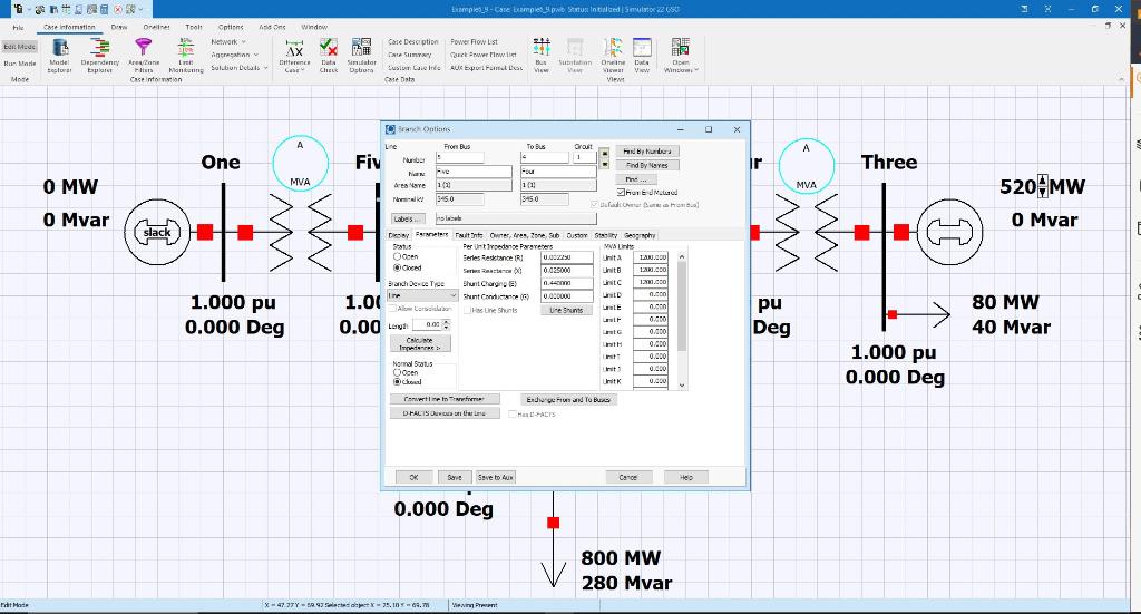 In Powerworld, open Example6_9 ; The only parameter | Chegg.com