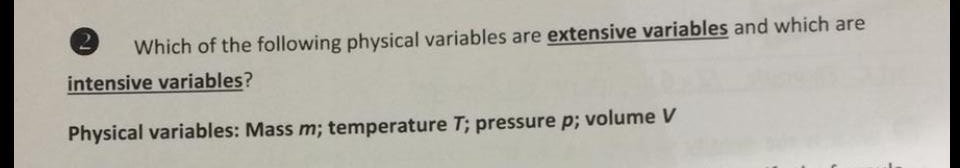 Solved Which of the following physical variables are | Chegg.com