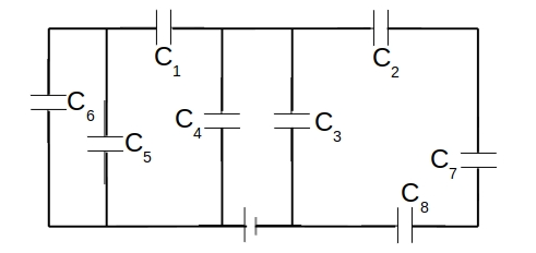 Solved C 6 C. с C. С C 8 C₁ = 4.1 microfarad C₂ = 19.2 | Chegg.com