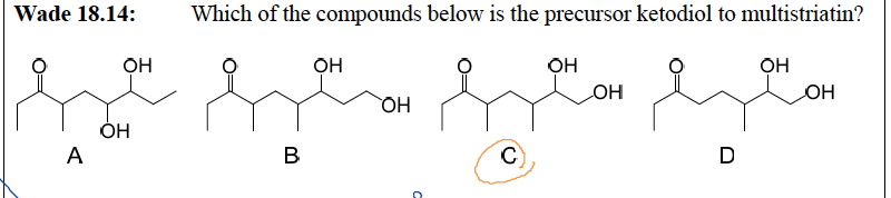 Solved Which of the compounds below is the precursor | Chegg.com