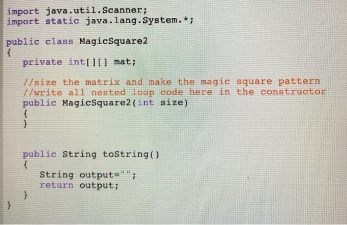 Solved Lab Description Write A Program To Make A Magic