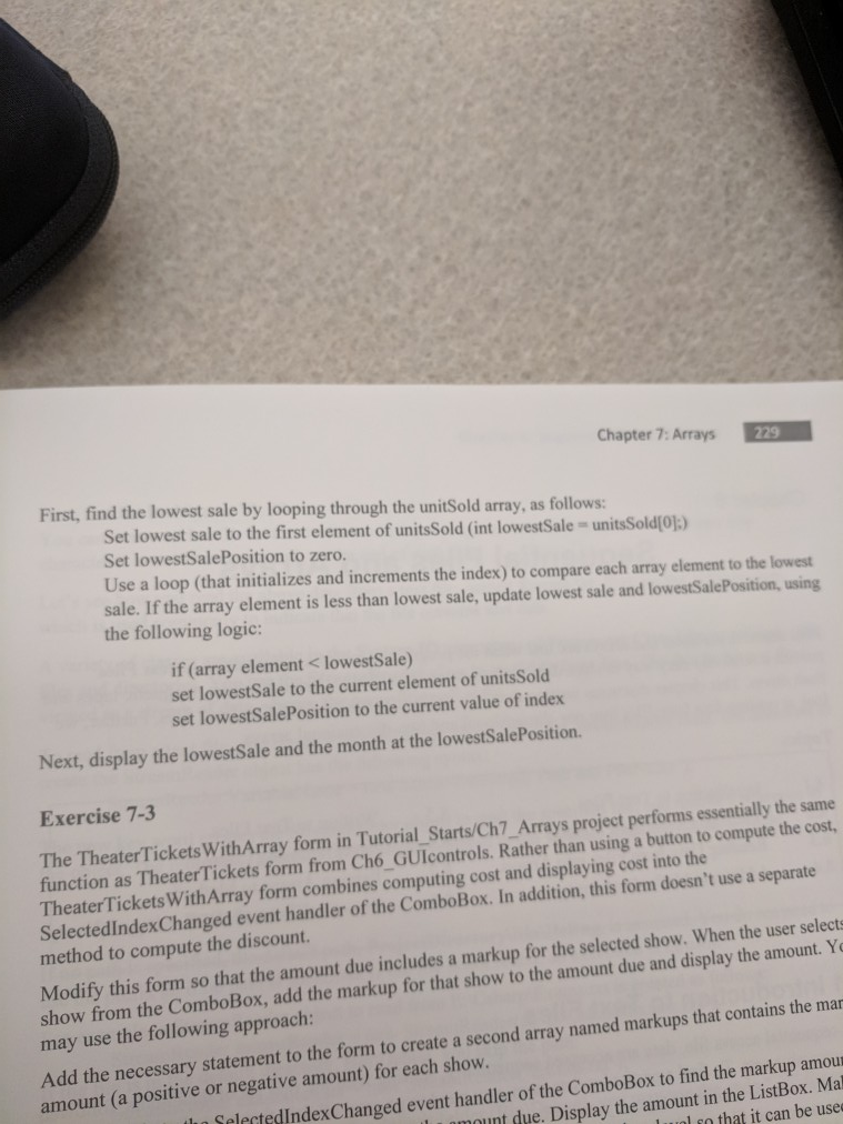 Solved Exercise 7-1 Open the project Ch7 Arrays from the | Chegg.com